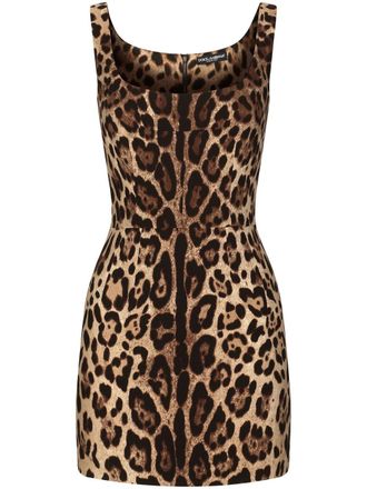 Dolce & Gabbana robe imprim&eacute;e &agrave; design sans manches - Marron