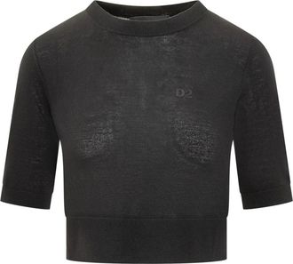 Dsquared2 Femme, Pulls, Noir, Taille: 36 FR Pull ras du cou