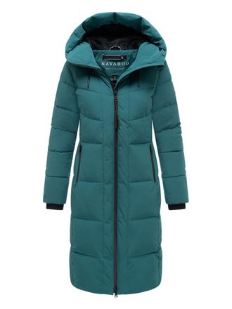 Navahoo Damen Winter-Steppmantel Schokokuss, elegant, warm und funktional - Gr&uuml;n