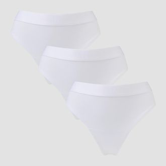MyProtein String taille mi-haute MP pour femmes (lot de 3) - Blanc - S