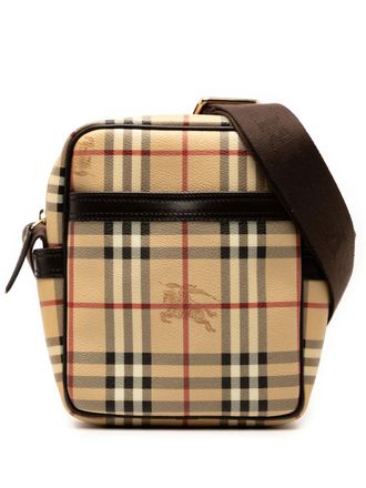 Burberry 2000-2017 Umh&auml;ngetasche mit Haymarket Check - Braun