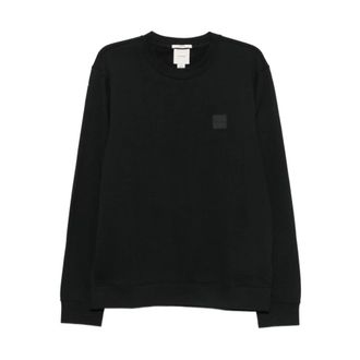 Calvin Klein Pullover mit Rundhalsausschnitt und gummiertem Logo - - Knitwear - Herren - Schwarzk - XL