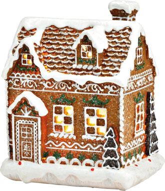Matches 21 LED Lichterhaus Lebkuchenhaus Dekofigur Weihnachtshaus - Beleuchtetes Lichthaus zum hinstellen als Weihnachtsdeko Winterdeko 12 x 25 cm - Amerikanisch