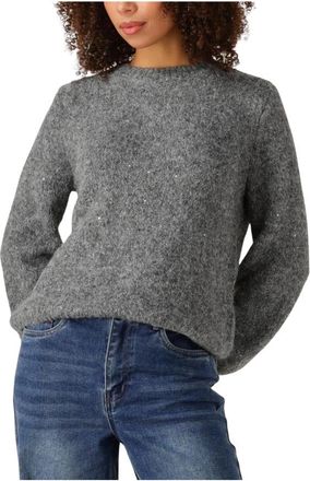 Object Objnan L/S LOS Strickpullover - - Knitwear - Damen - Grau - XL