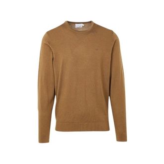 Calvin Klein Homme, Pulls, Brun, Taille: 2XL Pull Ras du Cou en Laine Supérieure