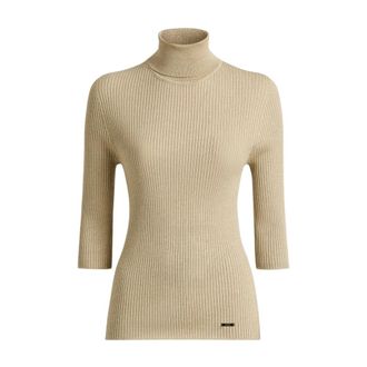 Kiton Beiger Woll-Polo-Hals-Top - - Knitwear - Damen - Beige - M