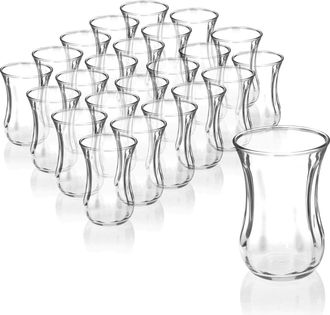Com-Four 24-teiliges Teeglas Set, T&uuml;rkische Teegl&auml;ser, original orientalisches &Ccedil;ay-Set f&uuml;r 24 Personen, Gastroqualit&auml;t