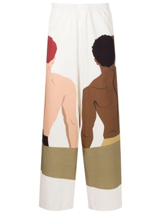 Amir Slama pantalon ample à imprimé graphique - Tons neutres