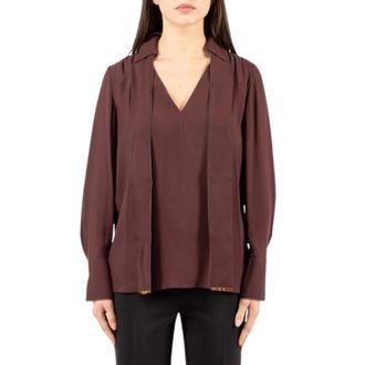 Elisabetta Franchi Damen, Blusen & Hemden, Braun, SGr&ouml;&szlig;e