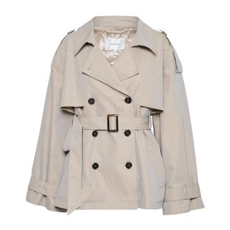 Gestuz Sand Kurzer Trenchcoat mit Breitem G&uuml;rtel - - Coats - Damen - Beige - M/L