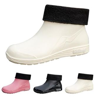 Generic Bottes de pluie pour femme - Chaudes et l&eacute;g&egrave;res - Avec doublure en peluche - Imperm&eacute;ables - Antid&eacute;rapantes - Pour le travail en plein air - Pour le tr