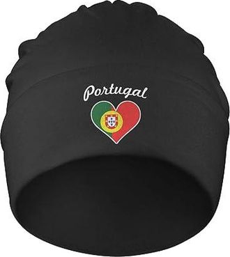 Generic Unisexe Bonnet &Agrave; Revers Coeur du Drapeau du Portugal Bonnet dhiver Classique Bonnets De Ski Mode Hiver Chapeaux pour Patinage Ski Hiver