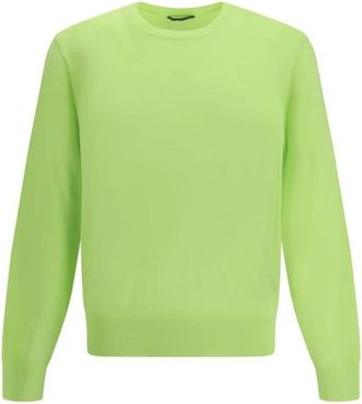 Tom Ford Homme, Pulls, Vert, Taille: M Pull en coton &agrave; col rond