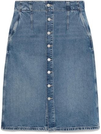 Polo Ralph Lauren jupe en jean &agrave; coupe mi-longue - Bleu
