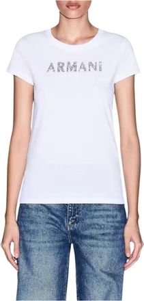 A|X Armani Exchange Femme, Tops, Blanc, Taille: 44 FR T-shirt en coton avec logo