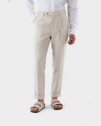 van Laack Hose aus Wolle und Leinen mit Straight Leg