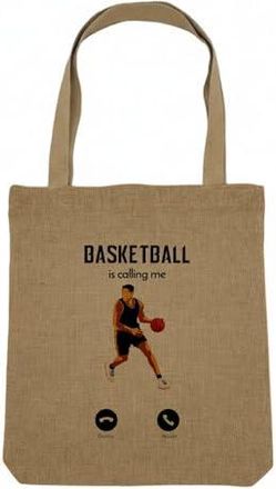 Fabulous Sac Shopping Tote Bag Aspect Lin - Basketball Is Calling Me Sport United States - Sac de Courses Toile Epaisse 360g Beige Naturel Cabas Port&eacute; Epaule S