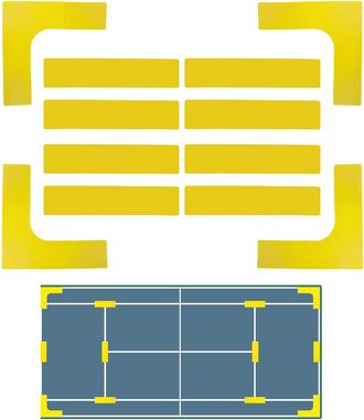 Generic Court Line Marker Kit - Outdoor Pickleball Court Begrenzungslinien, Anti-Rutsch-Tennis-Wurfmarker, Sporttrainingszubeh&ouml;r f&uuml;r Auffahrt, Schule, Fitness