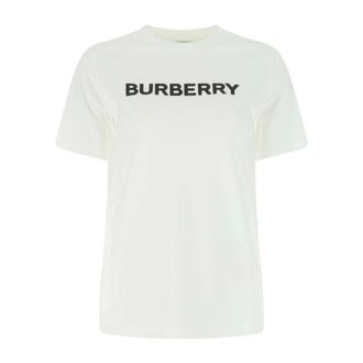 Burberry Femme, Tops, Blanc, Taille: 34 FR Logo Cotton T-shirt