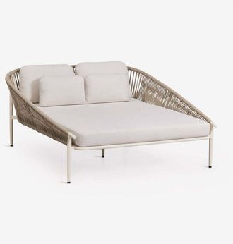 Sklum Doppel-Liege aus Aluminium mit Ondina-Kissen Beige Tapioca