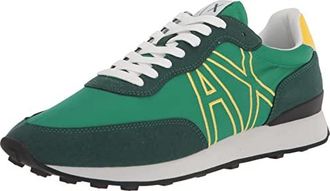 A|X Armani Exchange Baskets avec logo Outline en nylon, baskets pour homme, vert, 47 EU