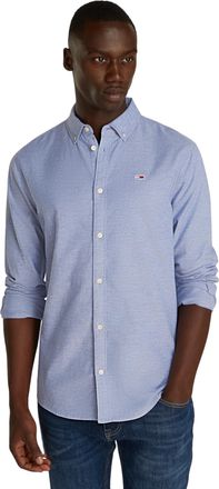 Tommy Jeans Herren TJM SLIM STRETCH OXFORD SHIRT DM0DM09594, Blue (Bright Blue), XS