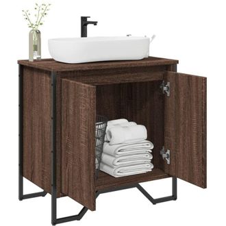 vidaXL Vidaxl - Armoire lavabo de salle de bain chêne marron 60x35x60 cm