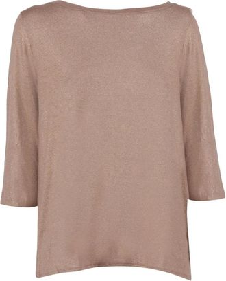 Majestic Filatures Femme, Pulls, Brun, Taille: 44 FR Pulls &agrave; col rond