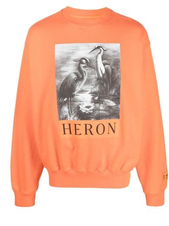 Heron Preston pull à logo imprimé - Orange