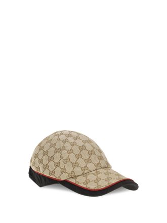 Gucci A001I24HBLB GG Cotton Fabric Baseball Cap - Beige