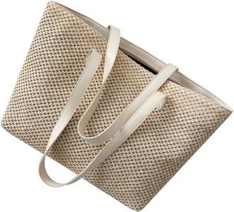 Hemoton Sac Bandouli&egrave;re Femme Tiss&eacute; Main Grand Format Paille L&eacute;g&egrave;re Cabas Chic pour Plage et Ville Sac &agrave; Main Spacieux et Accessoire Mode Multifonction pour V