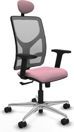 Piqueras y Crespo Schreibtischstuhl mit 2D-Armlehnen, h&ouml;henverstellbarer Lendenwirbelst&uuml;tze und festem Kopfteil, ausgestattet mit 3 Positionen und Schneidschaum, Grau/R