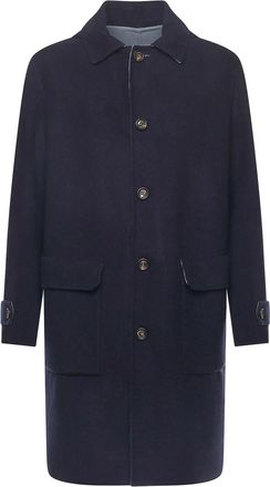 Eleventy Manteau Au Genou - Bleu