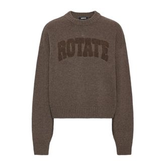 Rotate Round-Neck Strickwaren - - Knitwear - Damen - Braun - S