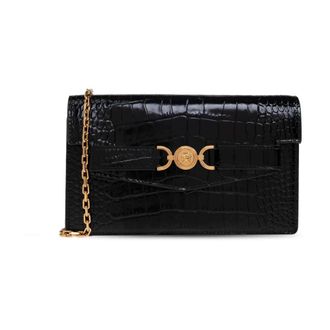 Versace Croc-Effect Medusa 95 Clutch - - Accessories - Damen - Schwarzk - ONE SIZE