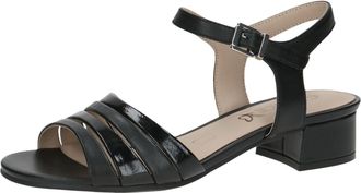Caprice Damen Sandalen mit Absatz aus Leder Festlich, Schwarz (Black Comb), 36.5 EU