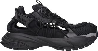 Versace Hommess Baskets En Cuir Noir
