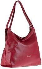 Pierre Cardin Sac à bandoulière pour femme en cuir véritable Made in Italy 36 x 31 x 12 cm 55093, Rubis, Taille unique