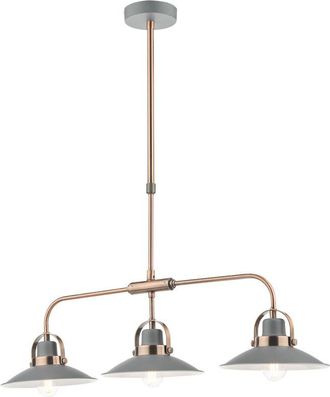 D&auml;r Lighting DAR LIDEN - Suspension &agrave; barre droite Cuivre graphite, 3x E14