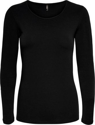 Only Damen Onllive Love Life L/S Oneck Top Noos JRS T Shirt, Schwarz, XL EU