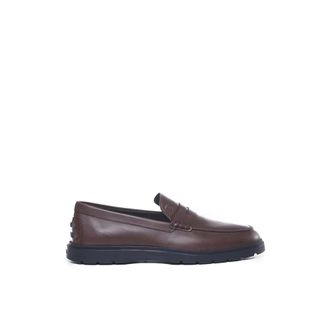 Tod's Homme, Chaussures, Brun, Taille: 40 EU Mocassins en Cuir Semelle en Caoutchouc Made in Italy