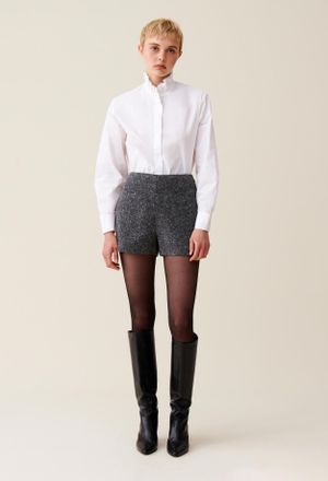 Claudie Pierlot Kurze graue Tweed-Shorts