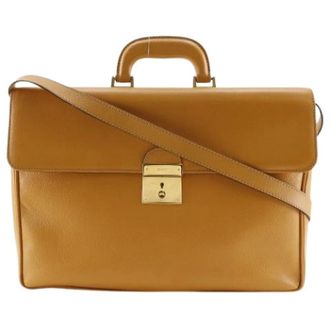 Gucci Pre-owned Old Calf 2way Business Bag - Homme - Pre-owned - Brun - Taille: ONE Size