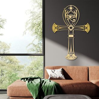 Generic Metall-Wandkunst, Wanddekoration, Ankh-Symbol, Auge des Horus, Schl&uuml;ssel des Lebens, &auml;gyptische Dekoration, Ankh-Kreuz-Zeichen, &auml;gyptische Symbolskulp