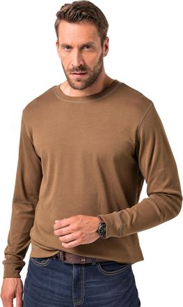 JP1880 Herren gro&szlig;e Gr&ouml;&szlig;en &Uuml;bergr&ouml;&szlig;en Menswear L-8XL JP Aware Langarmshirt, Biobaumwolle, GOTS-Zertifiziert, bis 8 XL holzbraun 8XL 842831341-8XL
