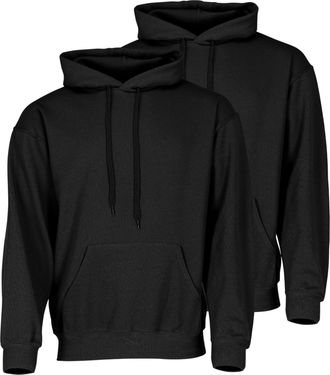 Fruit Of The Loom Doppelpack Classic Kapuzen-Sweat Herren Hoodie 2er Pack + GRATIS MyShirt Stoffbeutel, Farbe:schwarz, Gr&ouml;&szlig;e:3XL