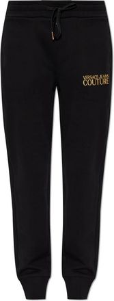 Versace Jeans Couture Femme, Pantalons, Noir, Taille: 38 FR Pantalon de surv&ecirc;tement avec logo brod&eacute;