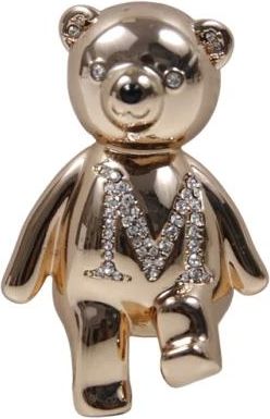 Max Mara Broche Teddy en m&eacute;tal brillant - Femme - Accessoires - Jaune - Taille: ONE Size