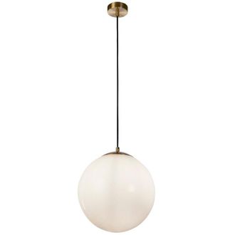 Searchlight Searchlight Atom II Suspension Atom 24 cm Laiton Satin&eacute;, Verre Opale