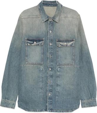Rick Owens Homme, Chemises, Bleu, Taille: L Surchemise en denim